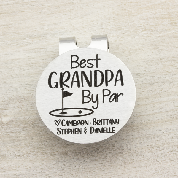 Grandpa Gift Personalized Best Grandpa By Par Golf Ball Marker with Ha ...
