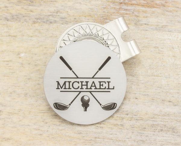 Custom Golf Ball Marker with Hat Clip - Heartfelt Tokens